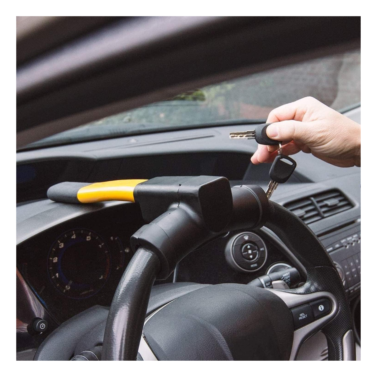 Bloqueador de Volante Tipo T Universal para autos – One Key Box Chile